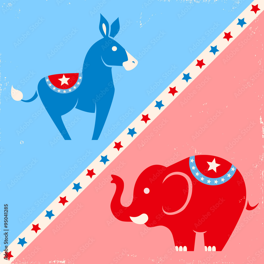 donkey and elephant Stock Vector | Adobe Stock