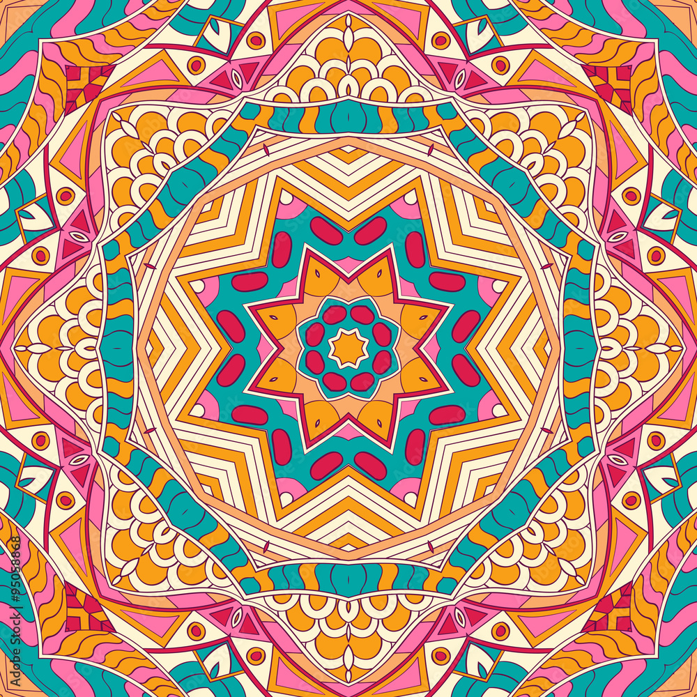 Handmade tracery carpet texture, seamless. Hand-drawn curved lines ...