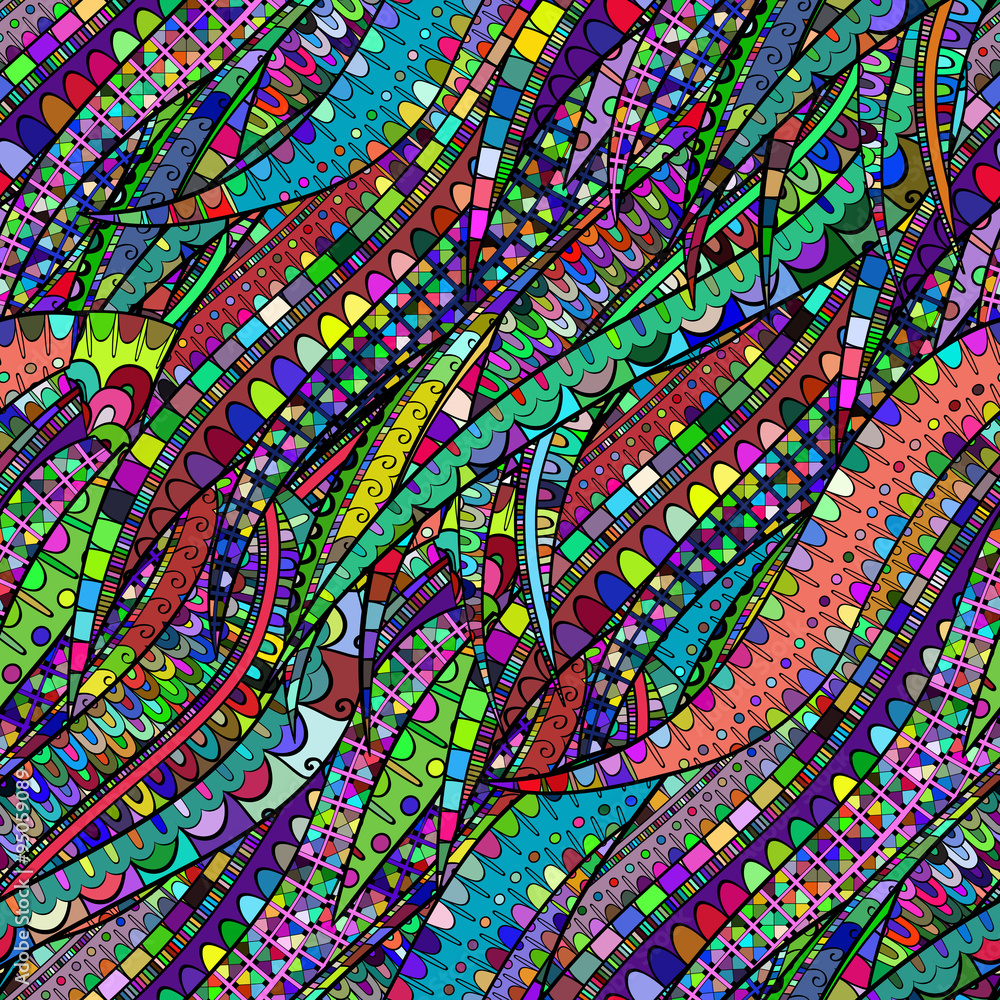 Tracery seamless, loops, doodle wind pattern. Mehendi tentacles. mehndi ...