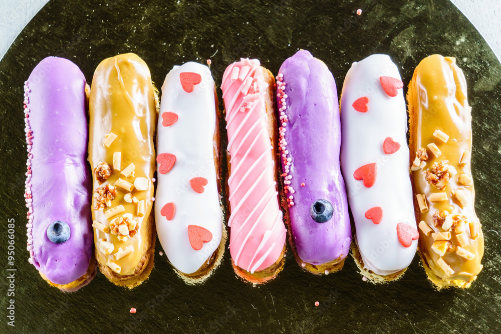 colorful eclairs Stock Photo | Adobe Stock