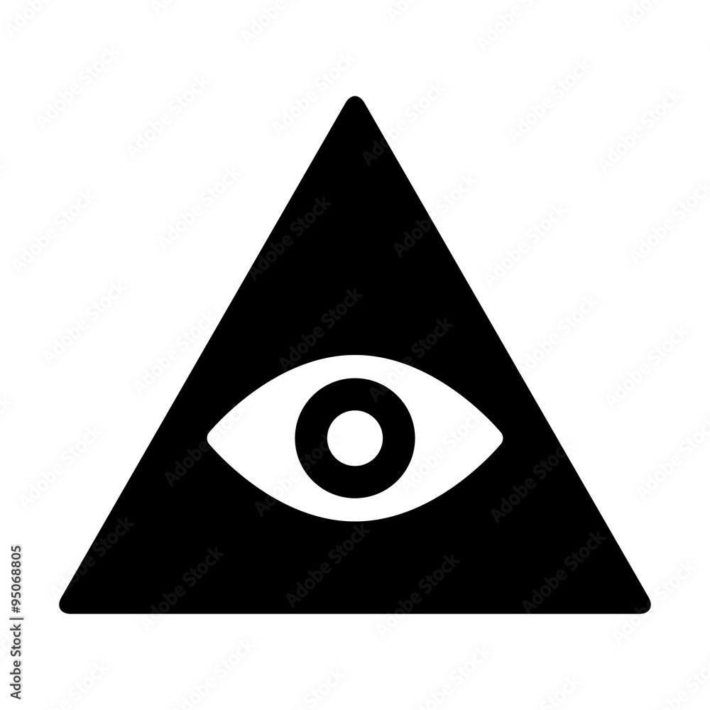 Eye of providence or all-seeing eye of God flat icon for apps and ...