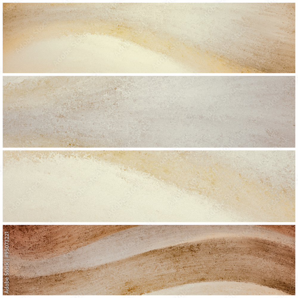 brown and beige banner backgrounds with waves of painted grunge ...