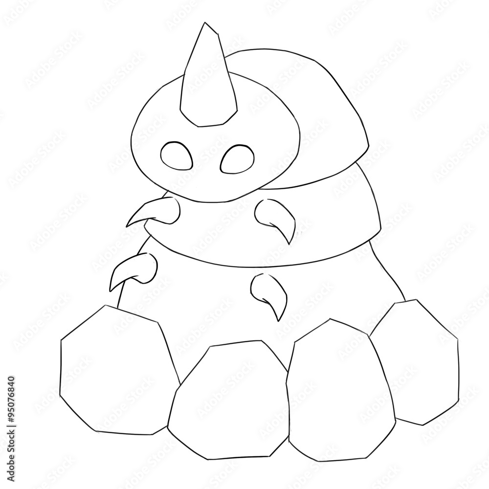 Rubble Monster Line Art - Character Design Stock Illustration | Adobe Stock