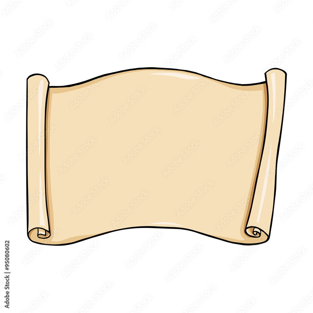 Vector Single Cartoon Scroll Stock Vector | Adobe Stock