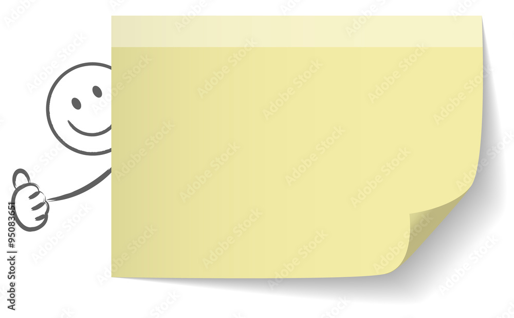 Notiz Zettel mit Daumen hoch Strichmännchen Vektor Stock Vector | Adobe ...