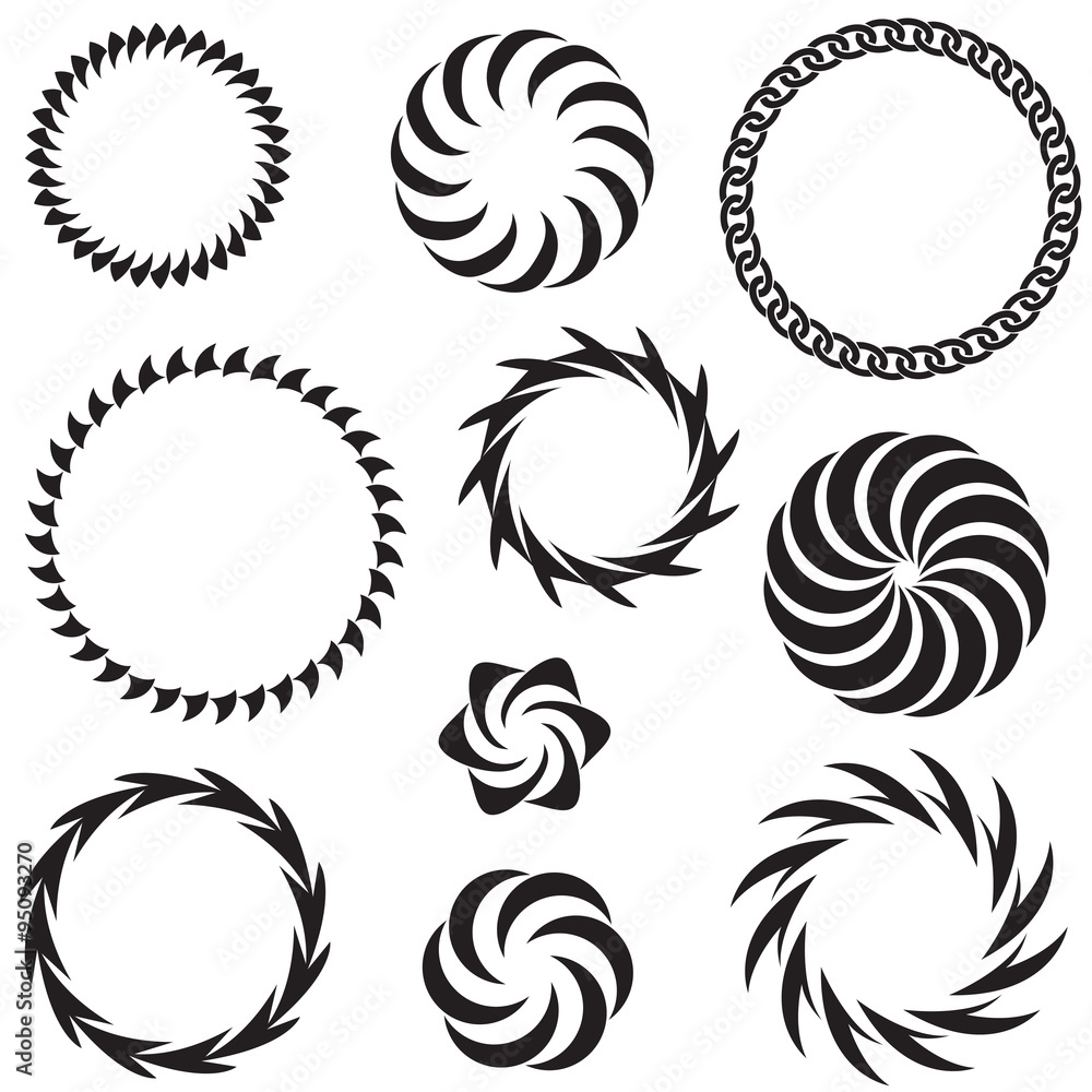 Vector logo elements, abstract geometric shapes for corporate identity ...
