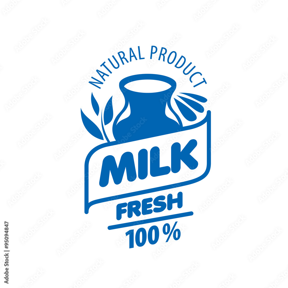 Vector Milk logo Stock Vector | Adobe Stock