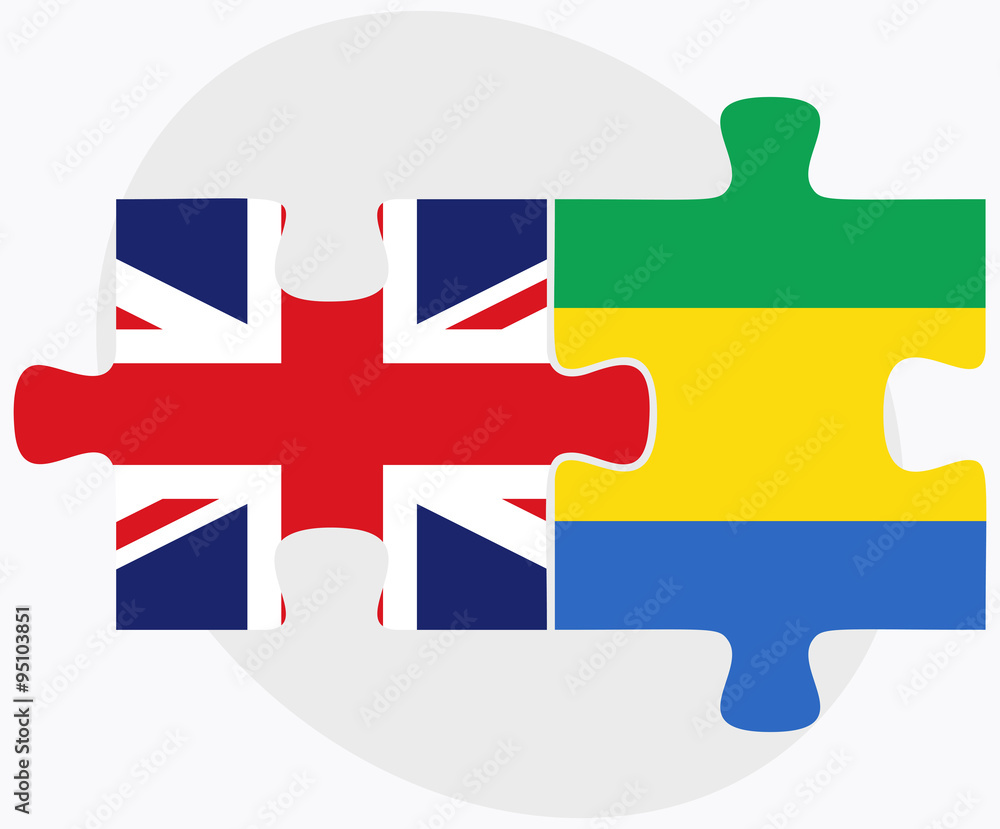 Vetor do Stock: United Kingdom and Gabon Flags | Adobe Stock