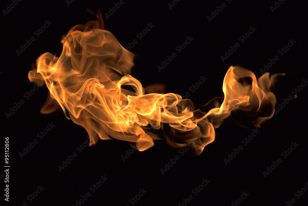 The red flames on a black background. Stock Photo | Adobe Stock