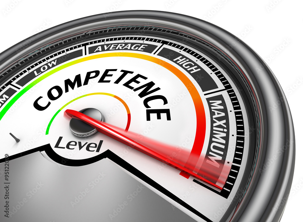 Competence level conceptual meter to maximum ilustración de Stock ...