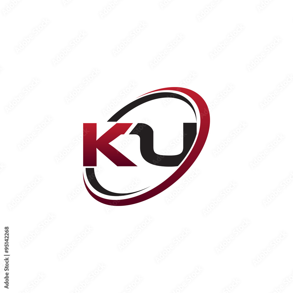 Modern Initial Logo Circle KU Stock Vector | Adobe Stock
