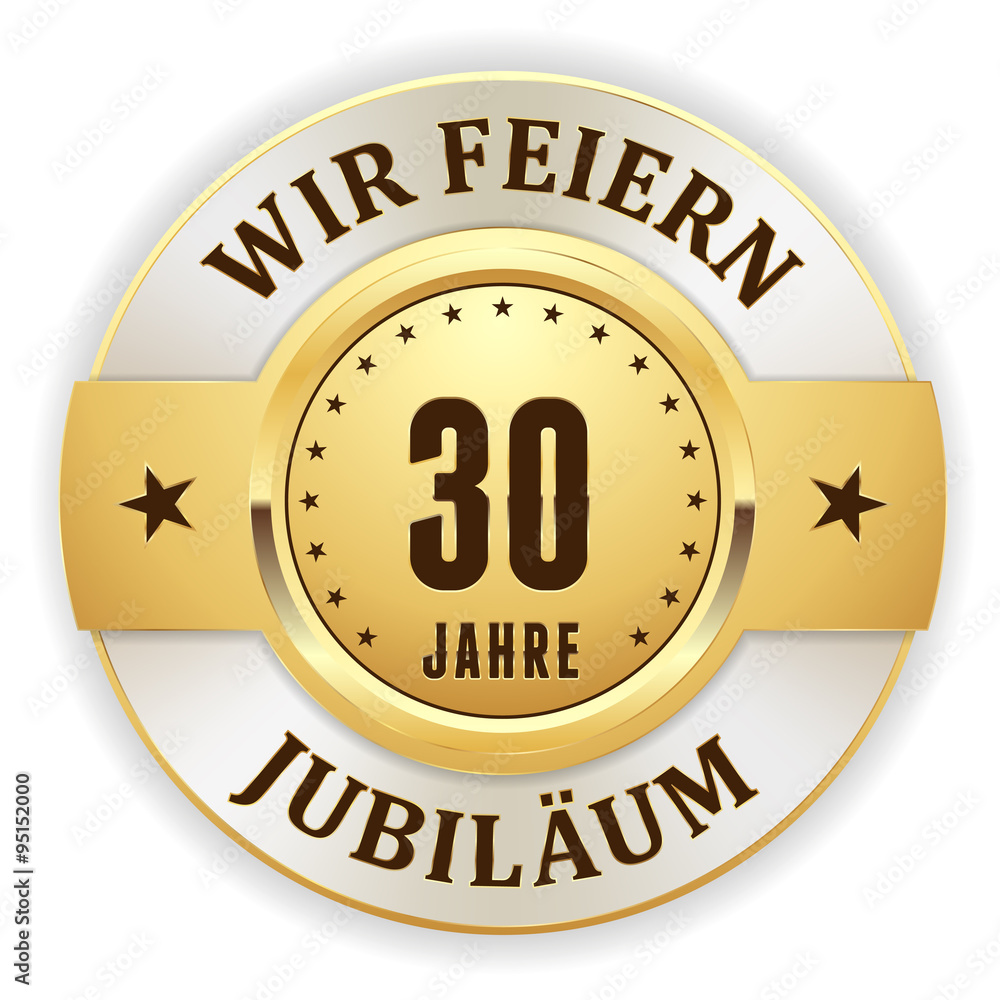 Vecteur Stock Goldener 30 Jahre Jubiläum Siegel | Adobe Stock