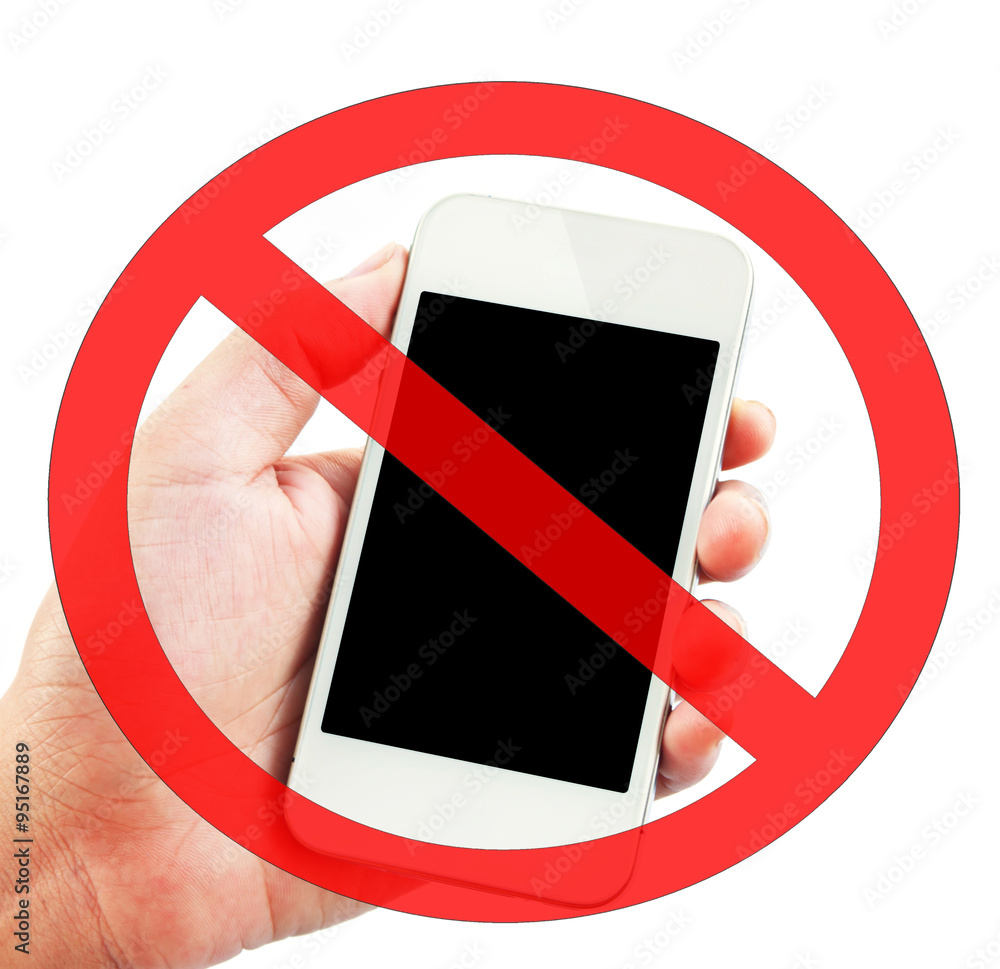 no cell phone sign isolated on white background Stock Photo | Adobe Stock