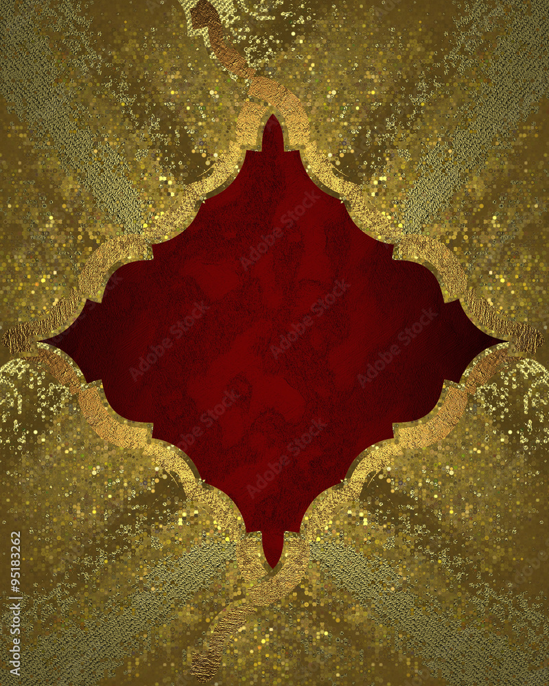 Beautiful red frame with gold. Element for design. Template for design ...