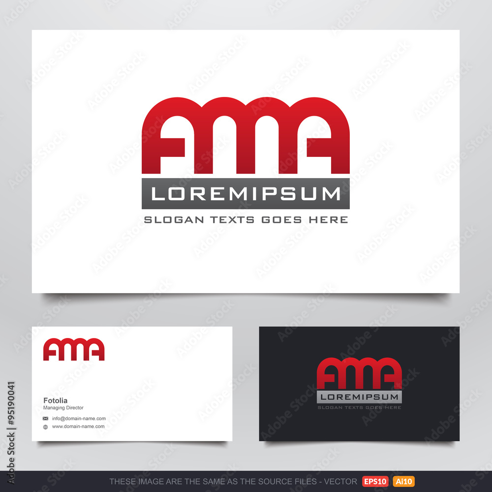 AMA Design Logo and Business Card Design Stock Vector | Adobe Stock