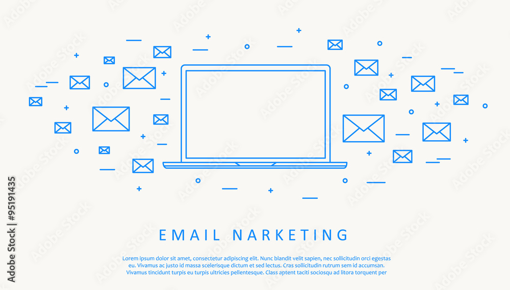 email infographic concept thin line design Stock Vector | Adobe Stock