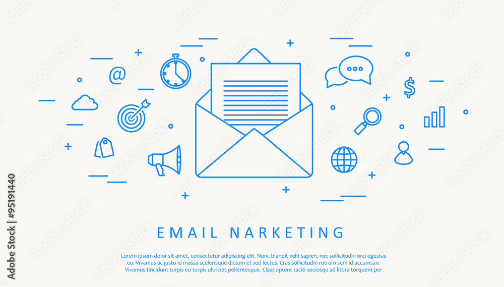 email infographic concept thin line design Stock Vector | Adobe Stock