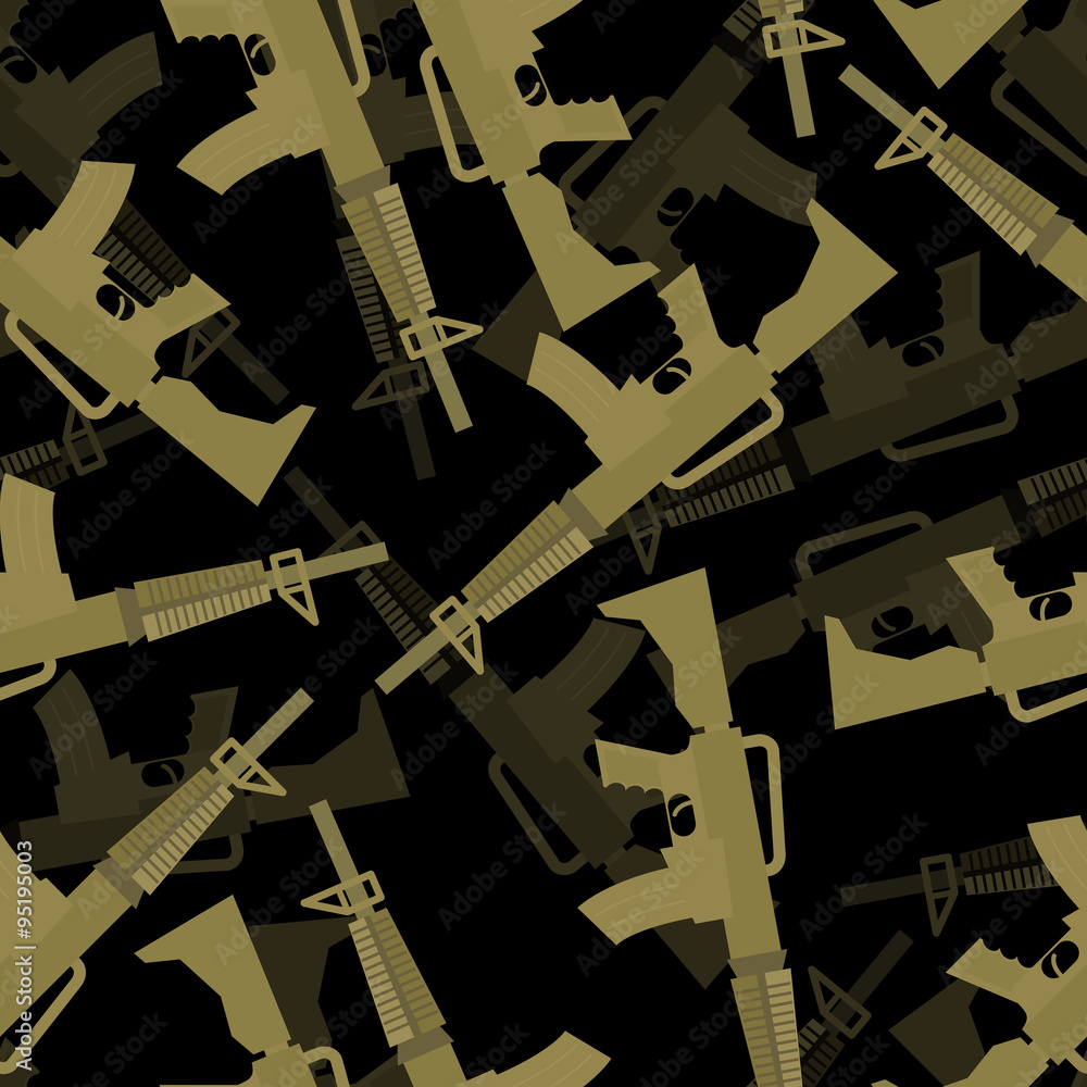 Military M16 rifle seamless pattern. 3d background of machines g Stock ...