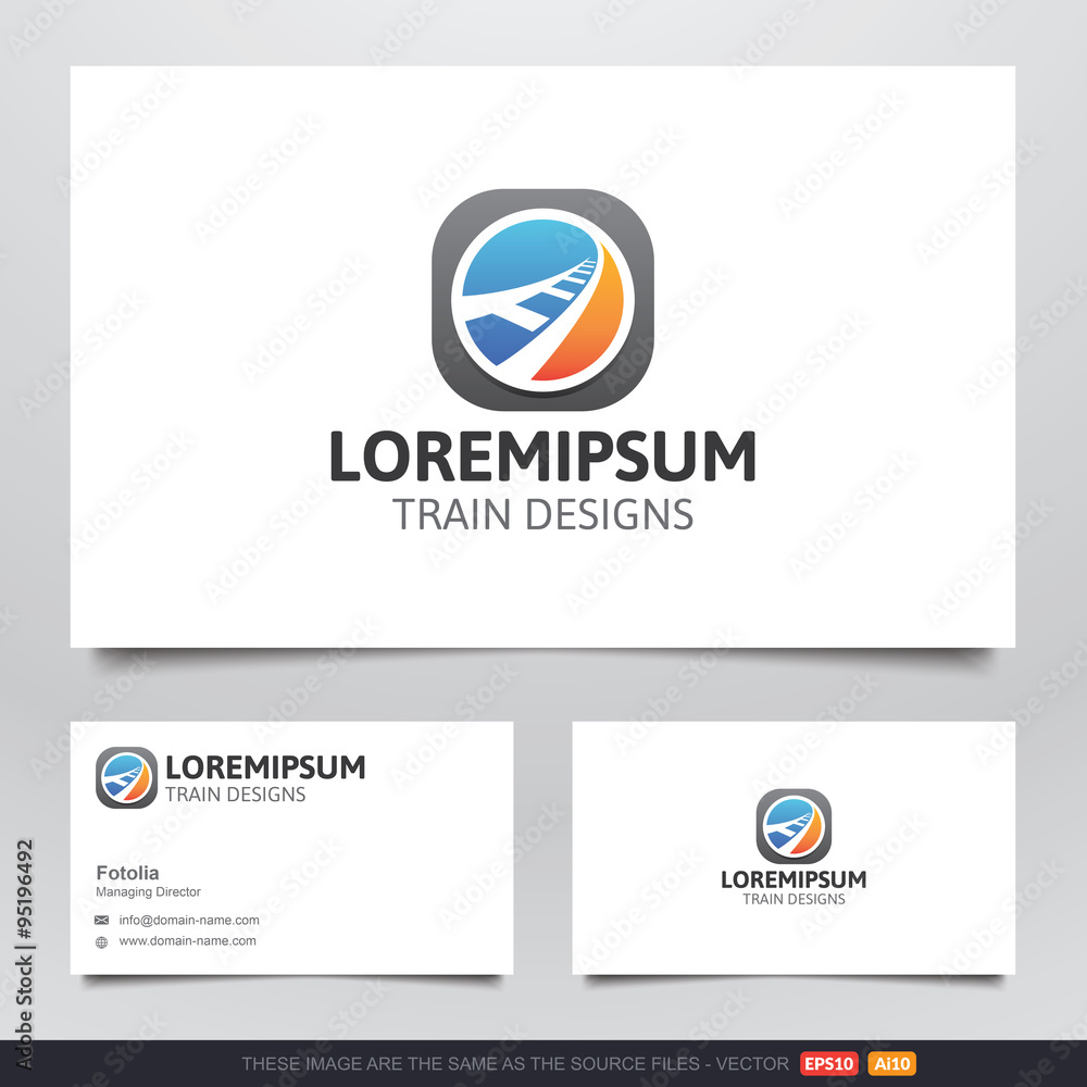 Railroads App V.1 Icon Logo and Business Card Design Stock Vector ...