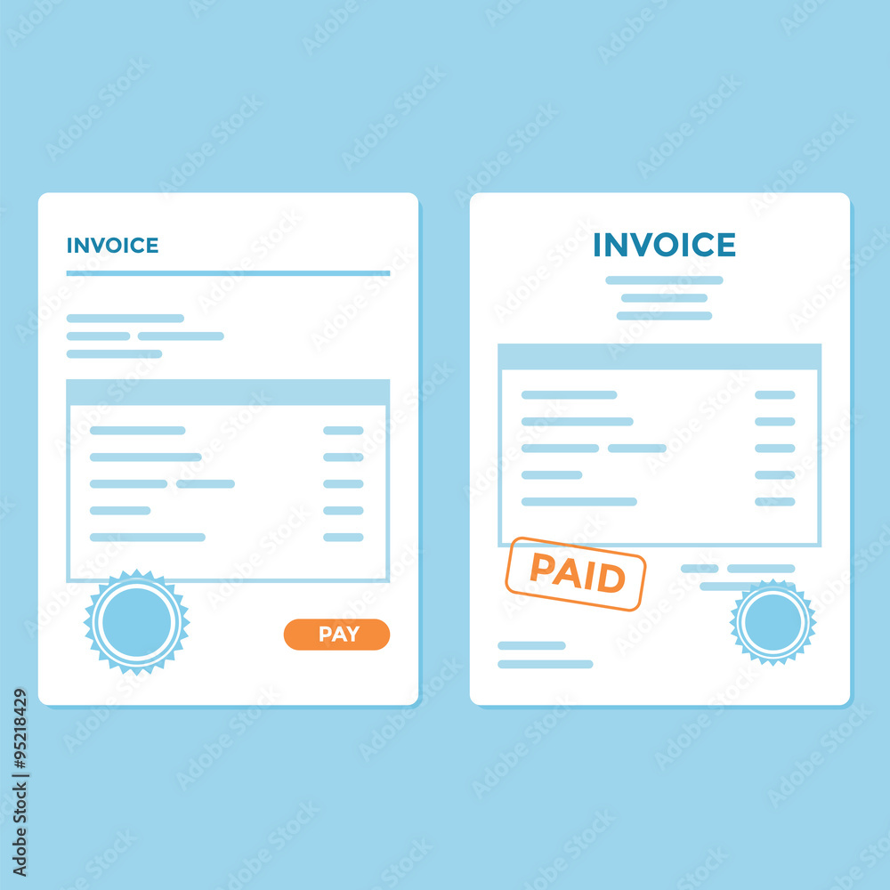Invoice paper with two variation and style Stock Vector | Adobe Stock