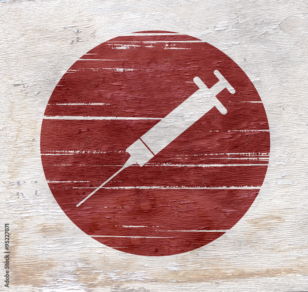 grunge needle sign with wood grain texture Stock Photo | Adobe Stock