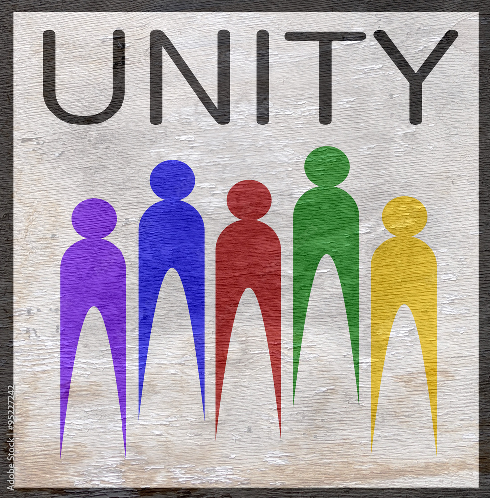 human unity design with wood grain texture Stock Photo | Adobe Stock