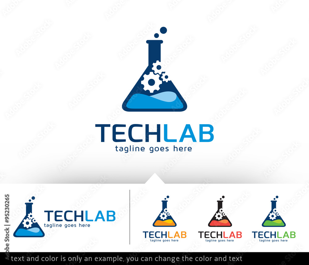 Technology Lab Logo Template Vector Design Stock Vector | Adobe Stock