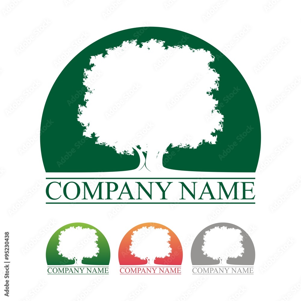 Oak Tree Logo Design Vector. Tree logo concept of a stylised tree with ...