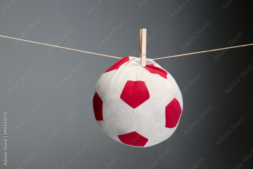 soccer ball hanging on rope Stock Photo | Adobe Stock