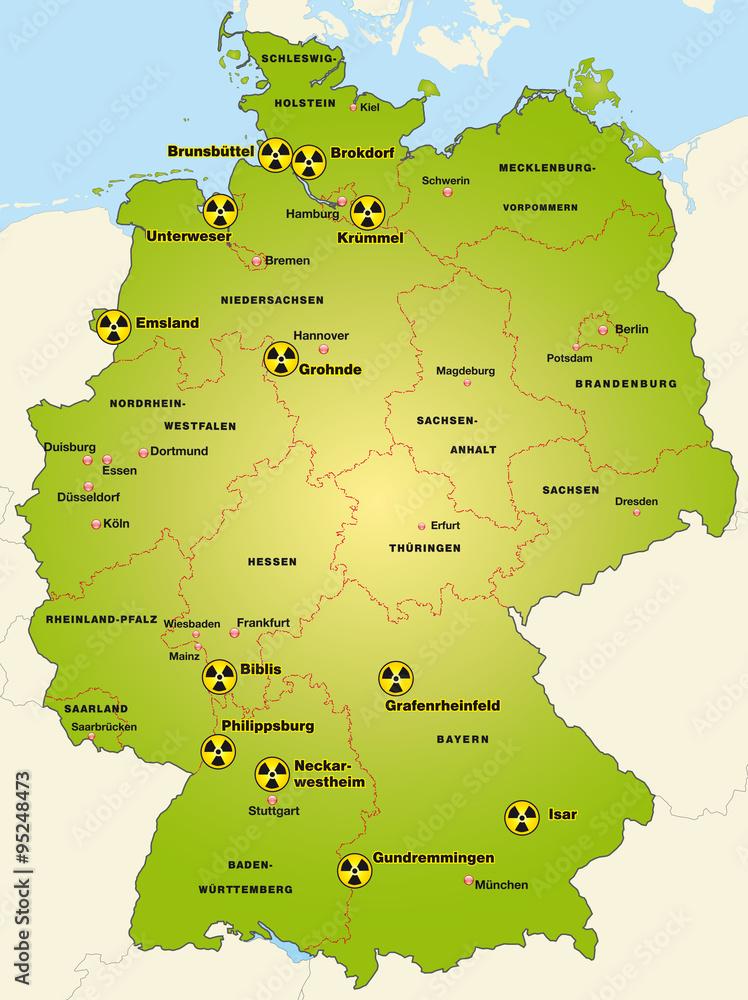 Karte von Deutschland Stock Vector | Adobe Stock