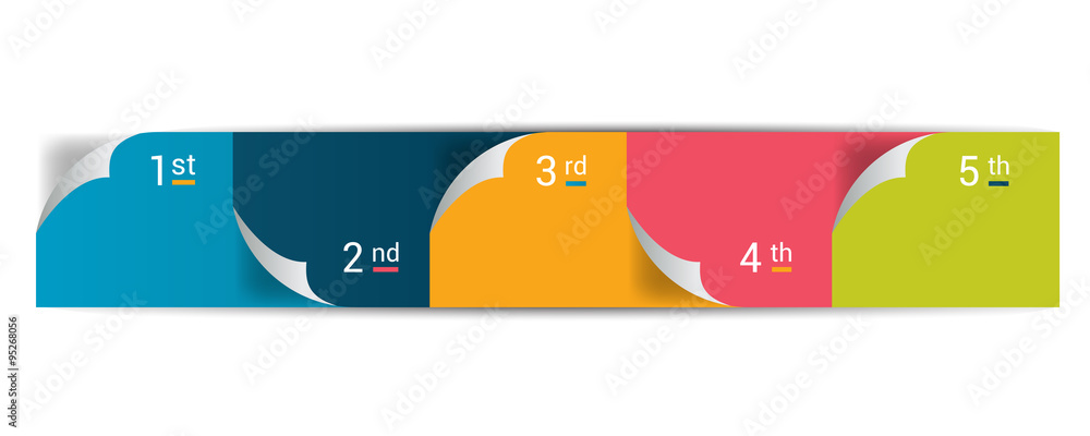 Numbered step by step diagram. Infographic flat tab. Stock Vector ...