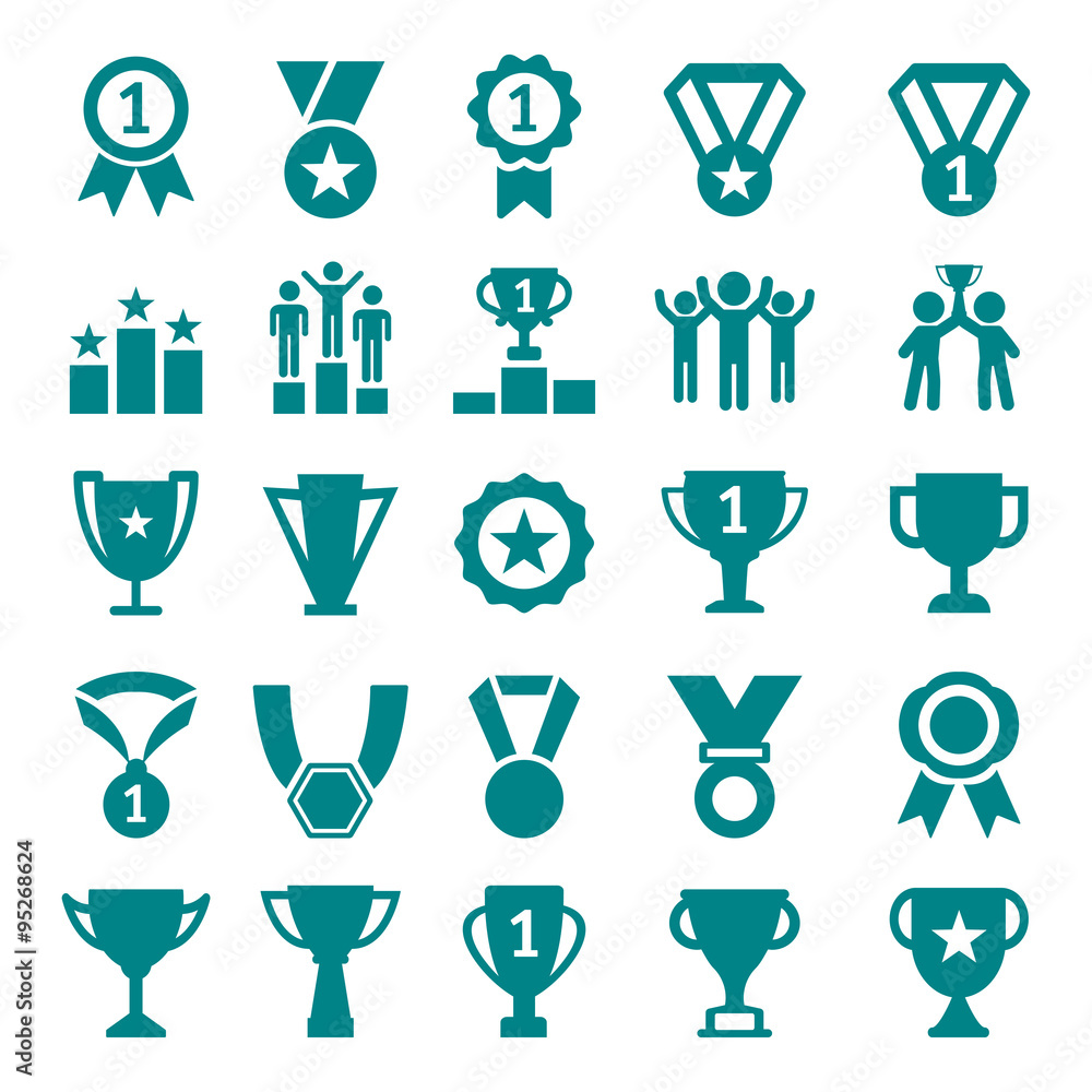 Winner Victory Icon Set Stock Vector | Adobe Stock