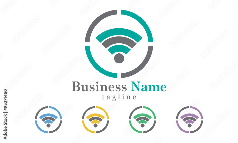 Wifi Icon Logo Vector With Five Color Options Stock Vector | Adobe Stock