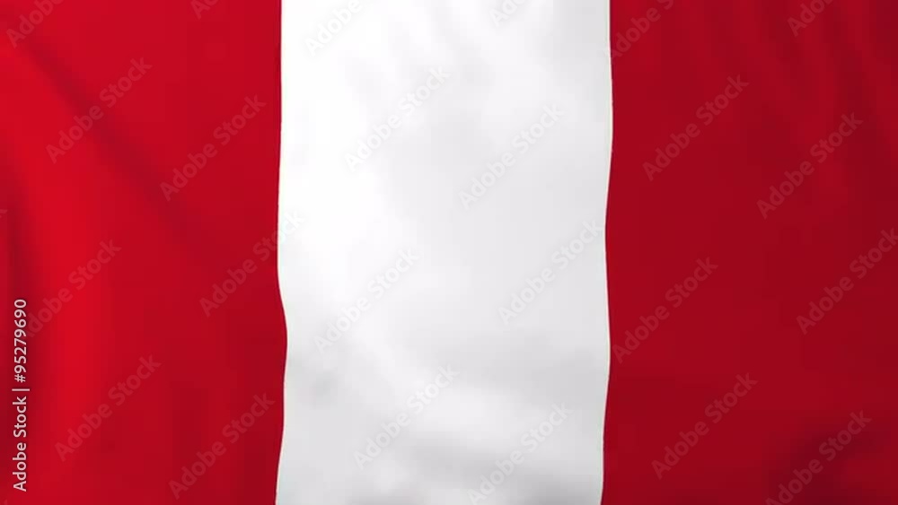 Vídeo do Stock: Flag of Peru, slow motion waving. Rendered using ...