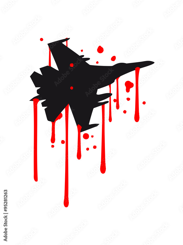 blood drop graffiti fighter jet plane war air raid weapons fire fighter ...