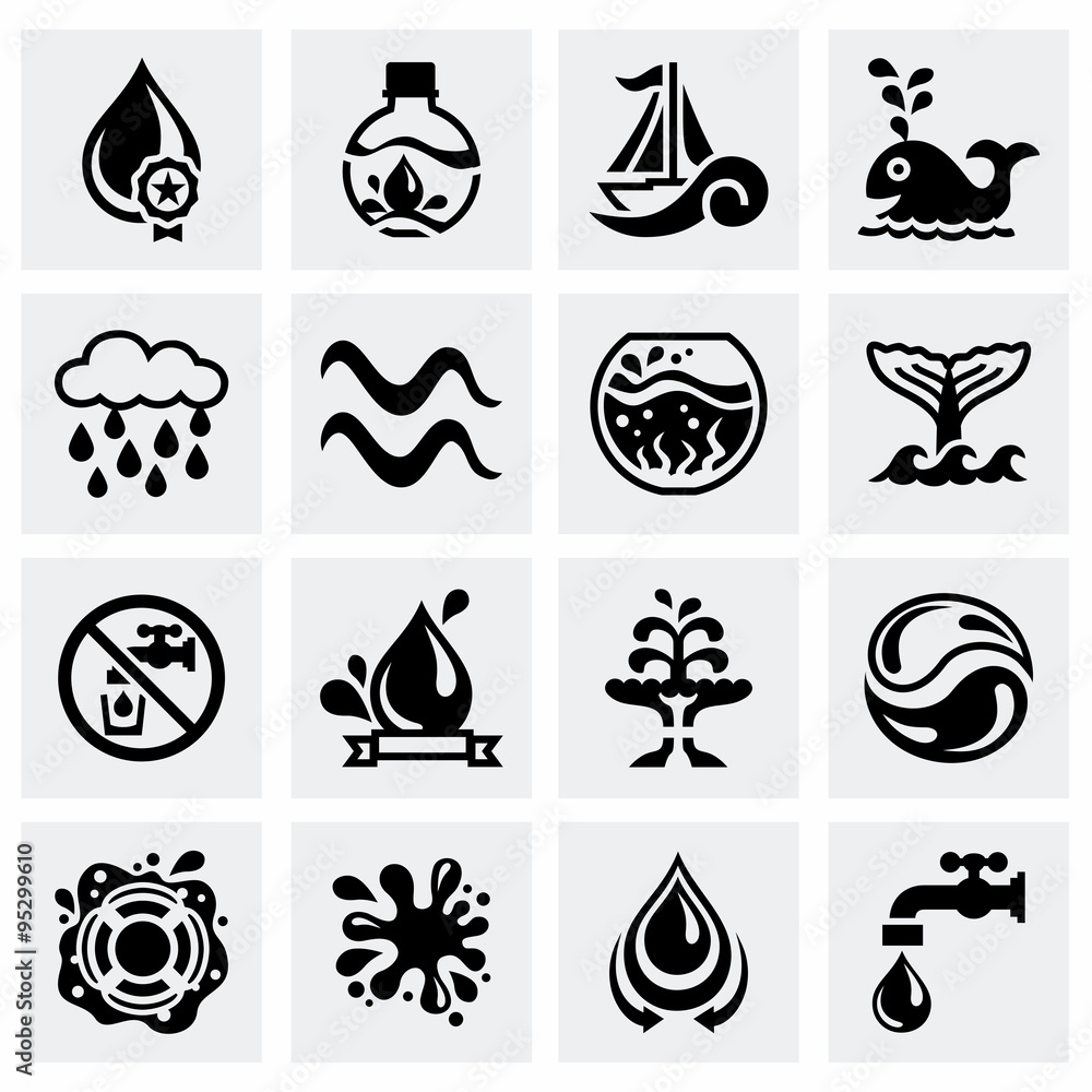 Vector Water icon set Stock Vector | Adobe Stock