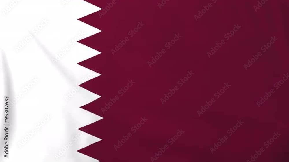 Flag of Quatar, slow motion waving. Rendered using official design and ...