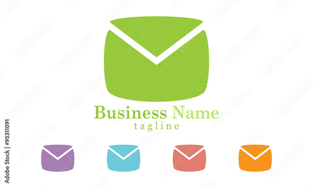 Mail Icon Vector With Five Color Options Stock Vector | Adobe Stock