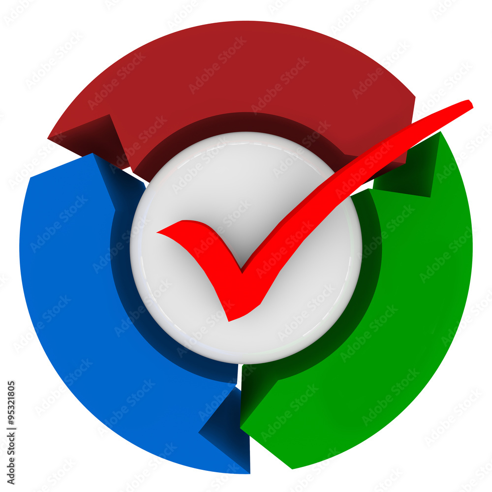 Check Mark Arrows Completed Process System Procedure Stock Illustration ...