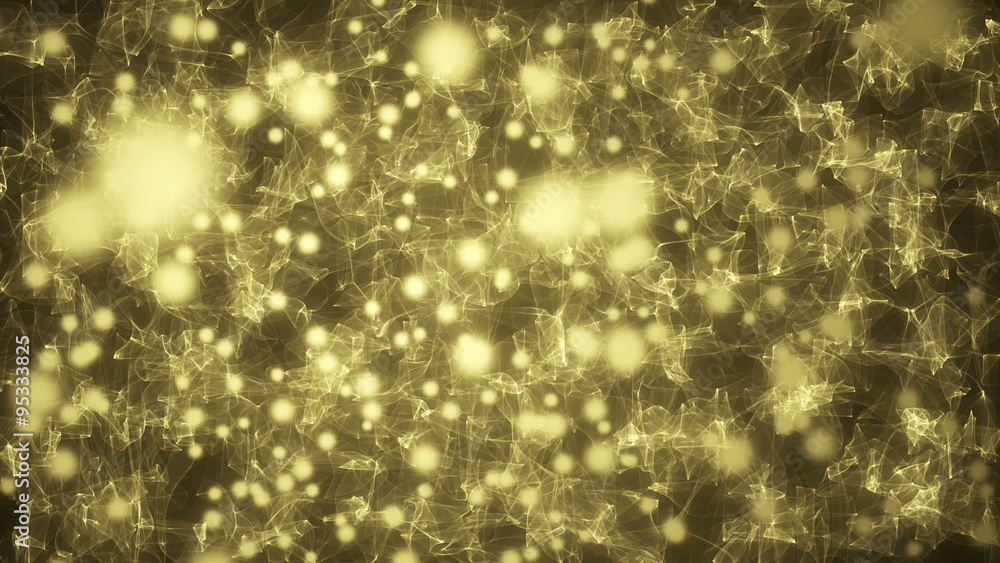 Electric glow particles golden background - Full HD. Computer generated ...