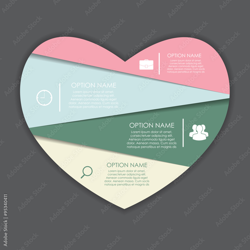 Infographic Heart Templates for Business Vector Illustration. Stock ...