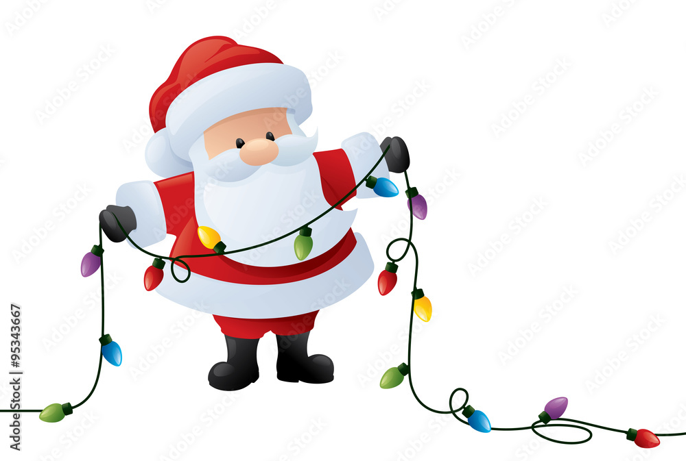 Santa and Lights Stock Vector | Adobe Stock