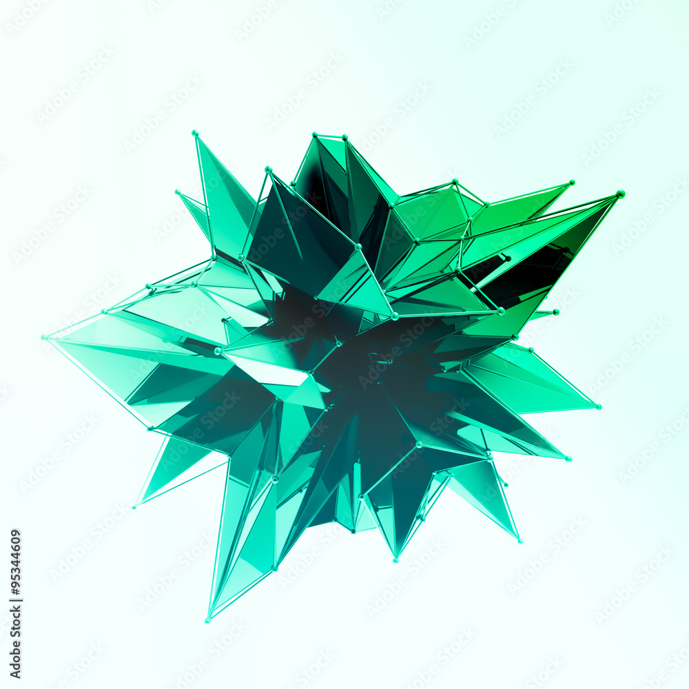 Structure 3d render computer graphics CG. Crystal illustration. One ...