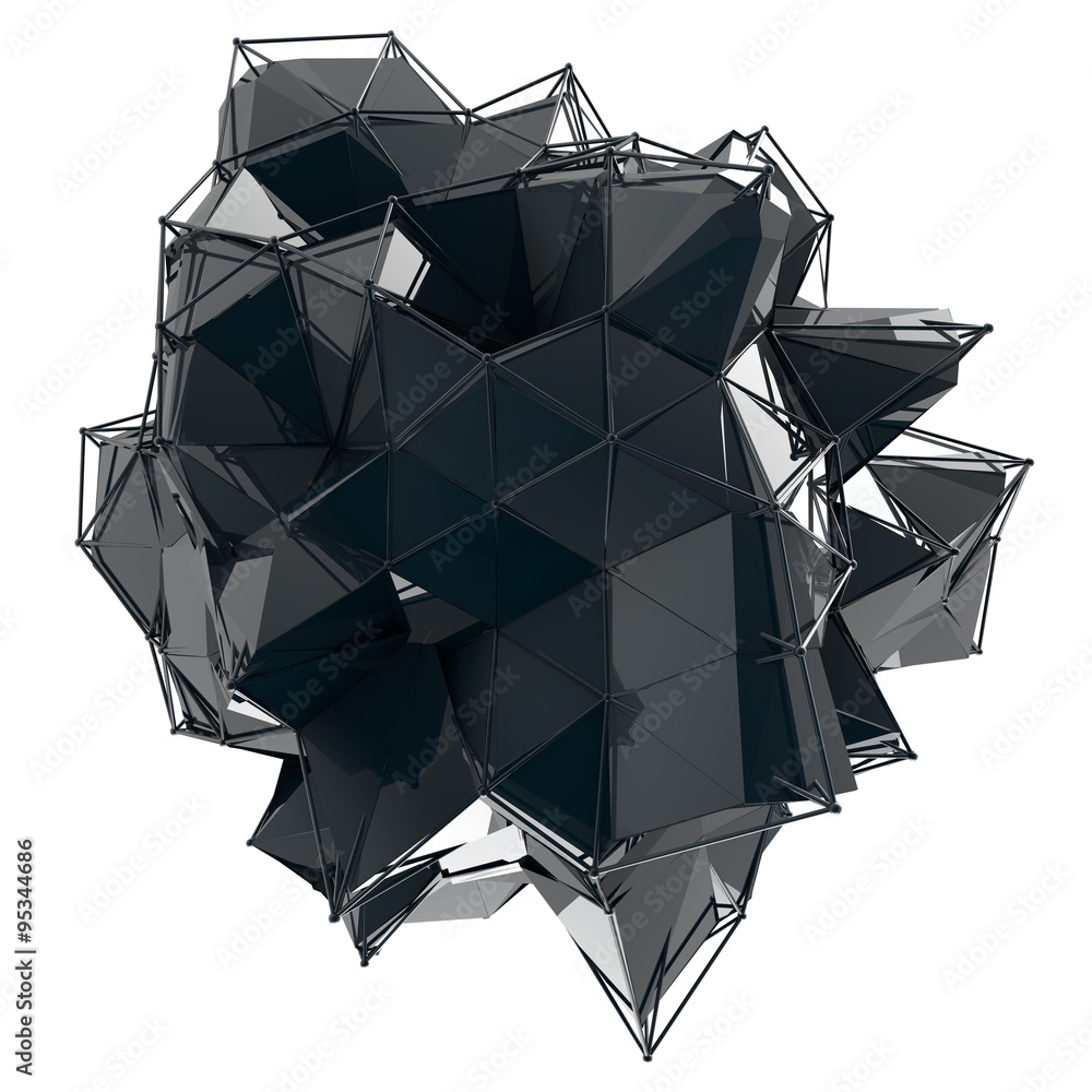Structure 3d render computer graphics CG. Crystal illustration. One ...