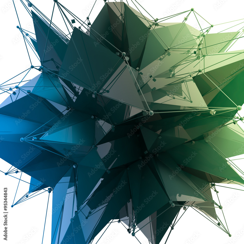 Structure 3d render computer graphics CG. Crystal illustration. One ...