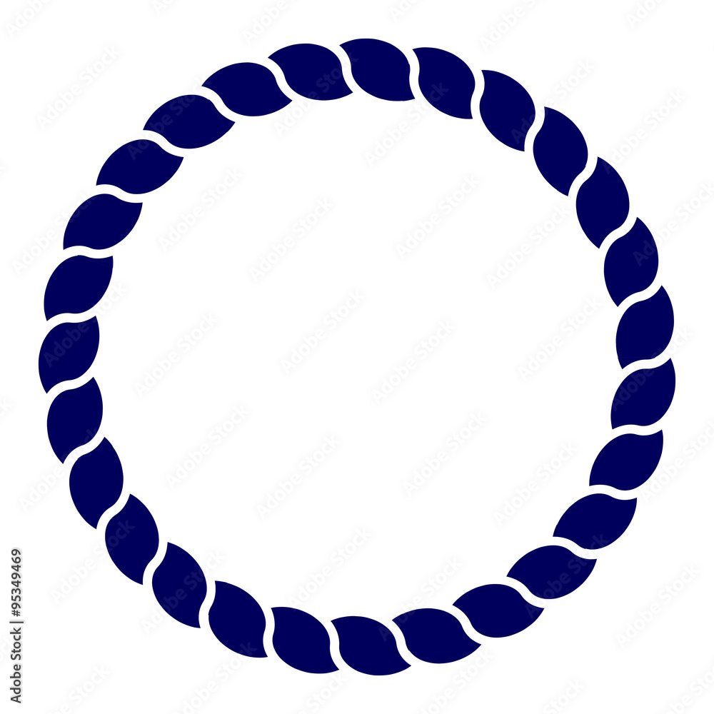 Circle blue navy rope vector line art isolated Stock Vector | Adobe Stock