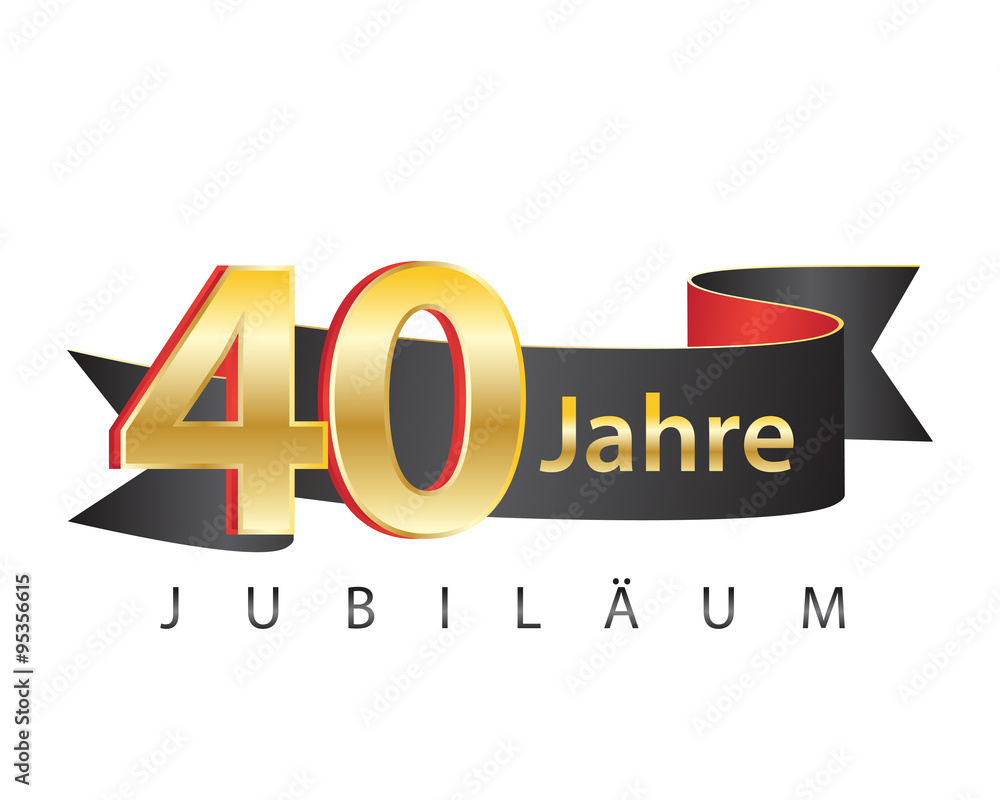 40 jahre jubiläum schwarz logo Stock Vector | Adobe Stock