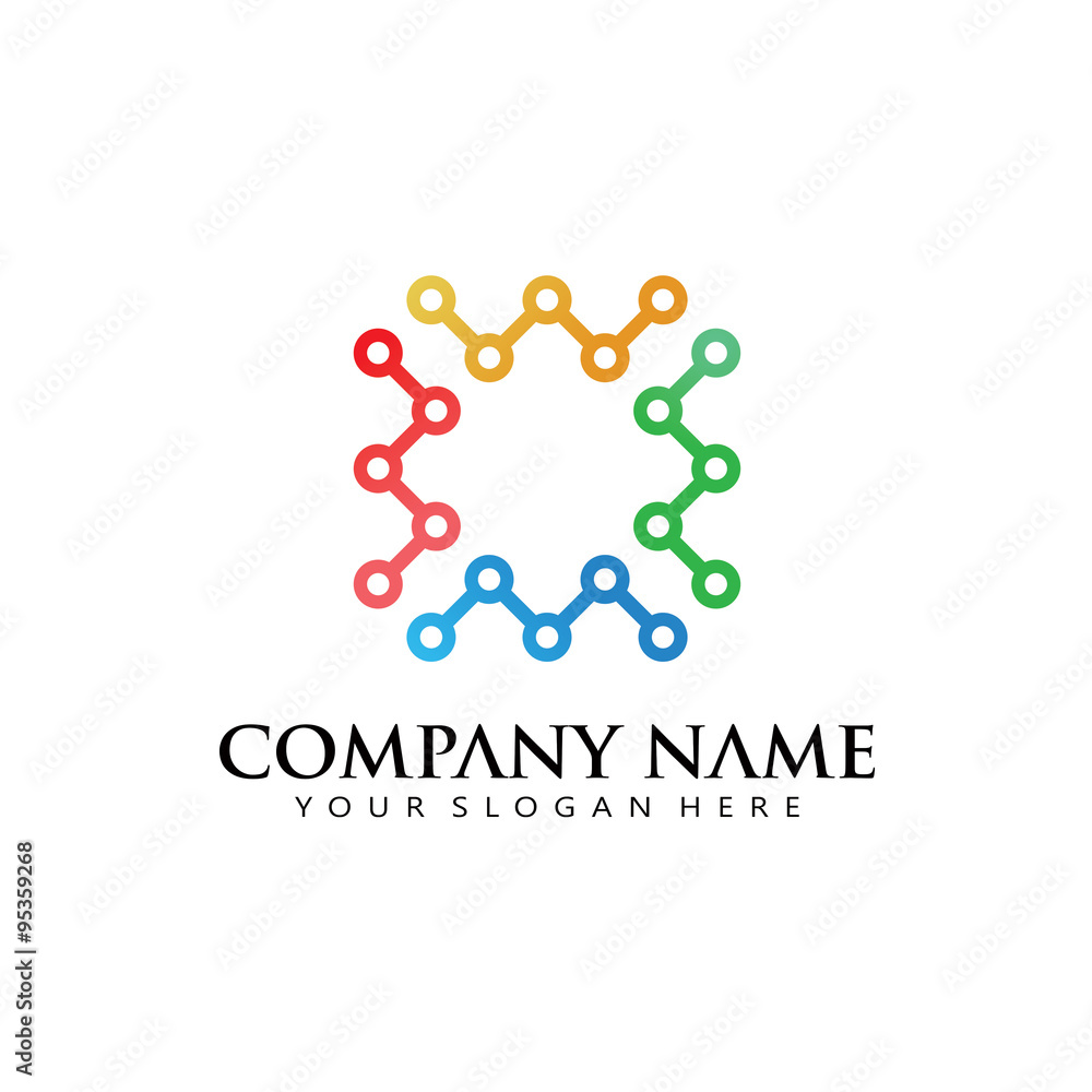 Computer Line Network logo icon Stock Vector | Adobe Stock