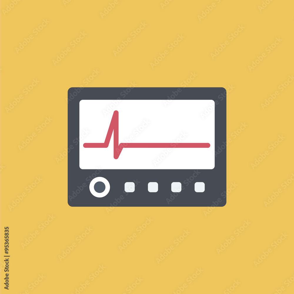 Flatline icon. ECG with a flatline. Stroke icon. Stock Vector | Adobe Stock