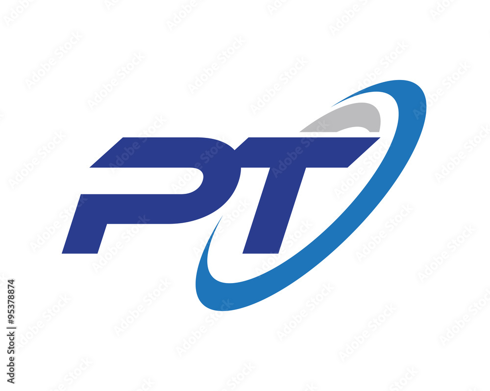 PT Letter Swoosh Media Technology Logo Stock Vector | Adobe Stock